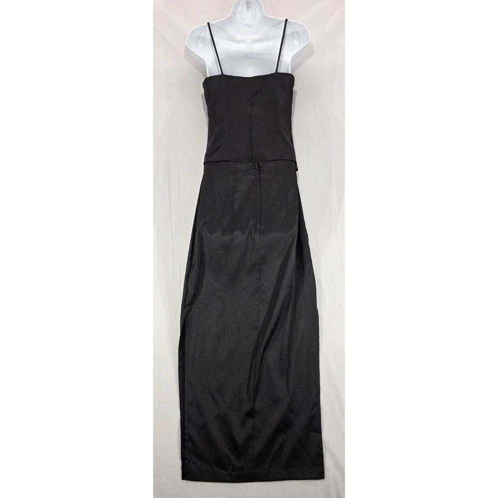 A Fortiori | Dresses | Vintage 9s Y2k Black Satin Maxi Slip Dress ...